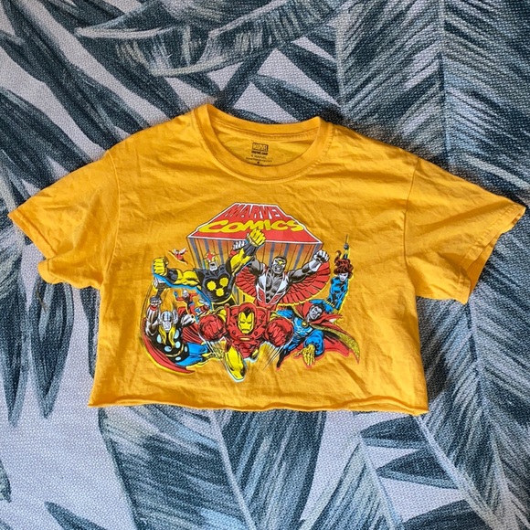 Tops | Small Yellow Marvel Crop Top | Poshmark